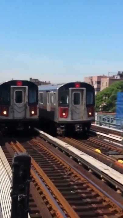 IRT Jerome Avenue Line: Woodlawn Bound R142 (4) Train & NIS R142 (4) Train Racing into Fordham ...