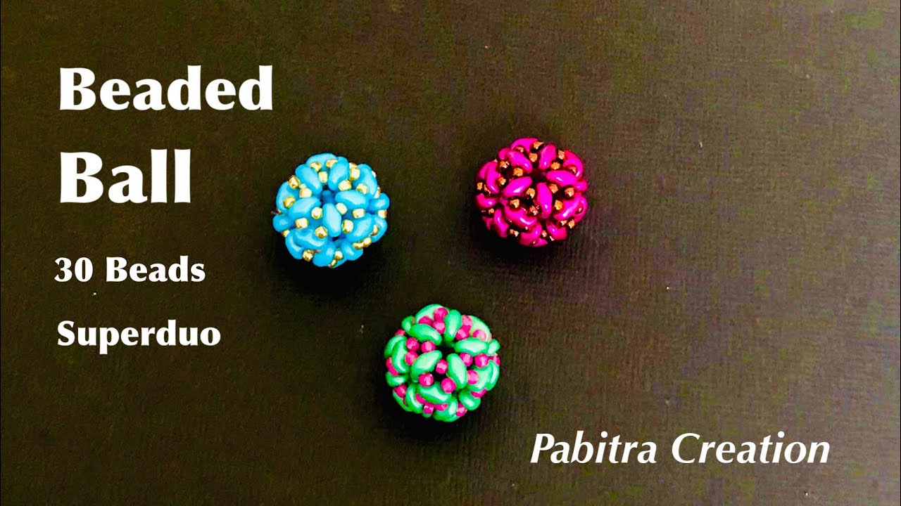 Superduo Beaded Ball || Beaded Ball Tutorial || Easy Beaded Ball - YouTube