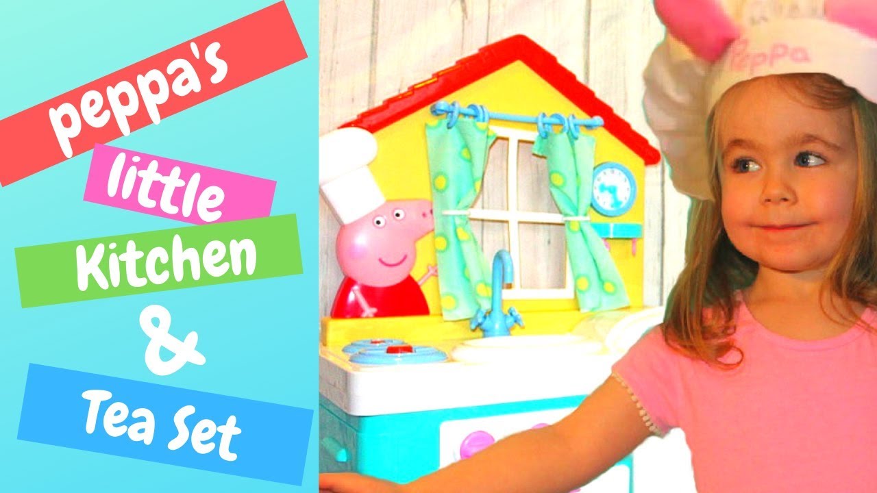 Peppa Pig Little Kitchen Pretend Play Tea Party - YouTube