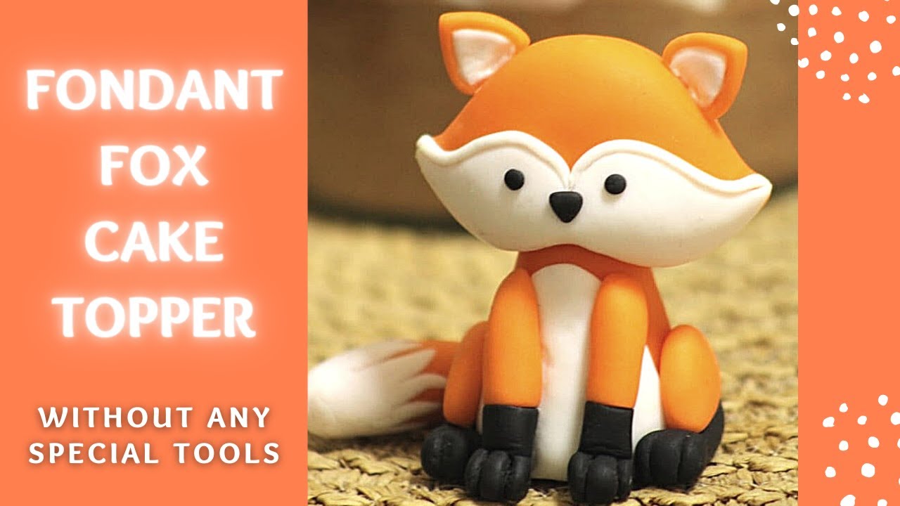 How to make fox cake topper😍 Fondant fox cake topper tutorial | Animal ...