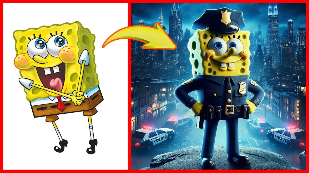 SpongeBob SquarePants as Policeman😱 - All Characters - YouTube