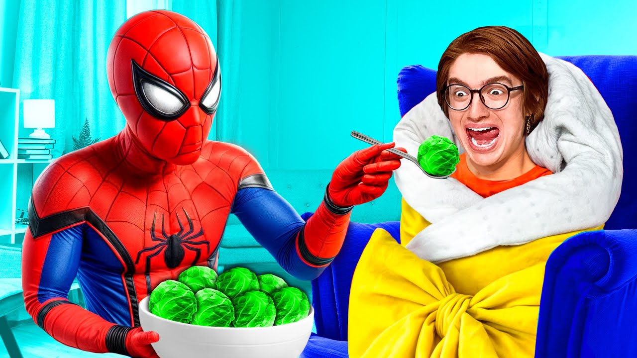 SPIDER MAN Became Our Nanny for 24 HOURS ! - YouTube