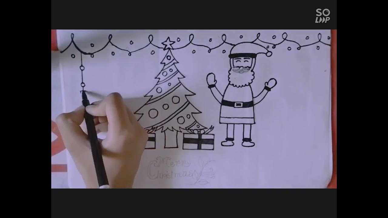 How to draw Christmas drawing - YouTube