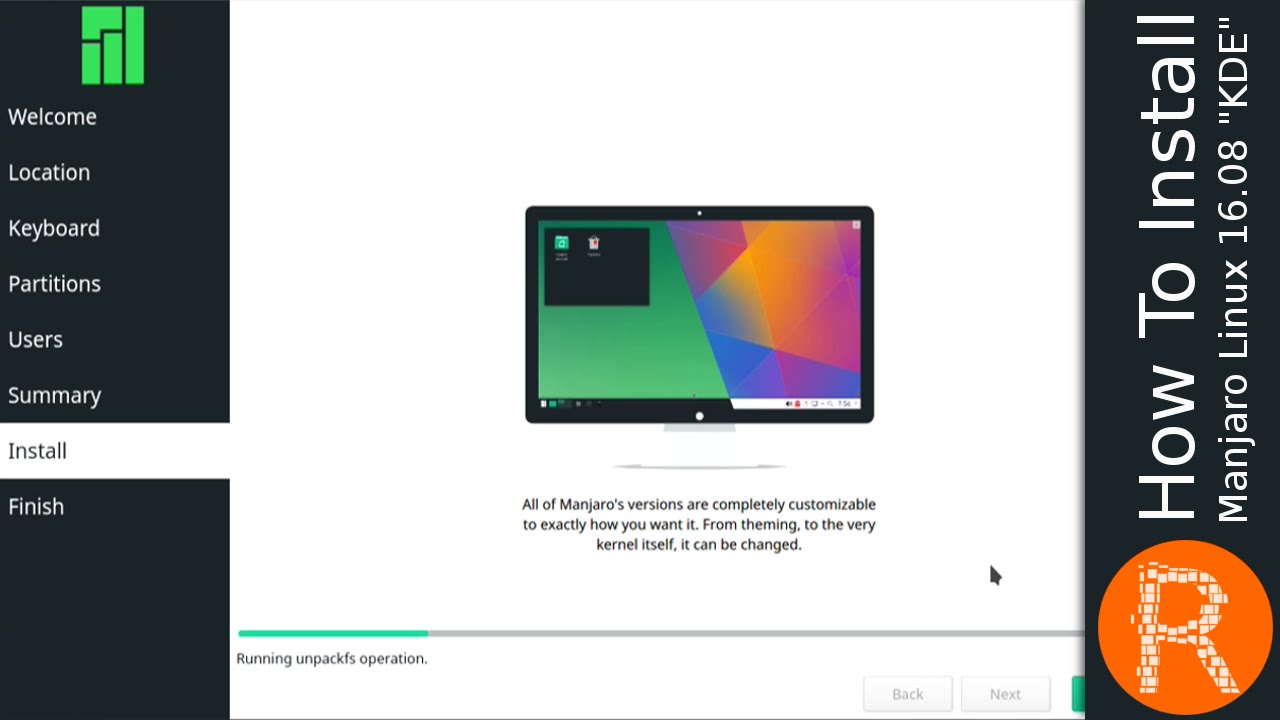 How To Install Manjaro Linux 16.08 "KDE" - YouTube