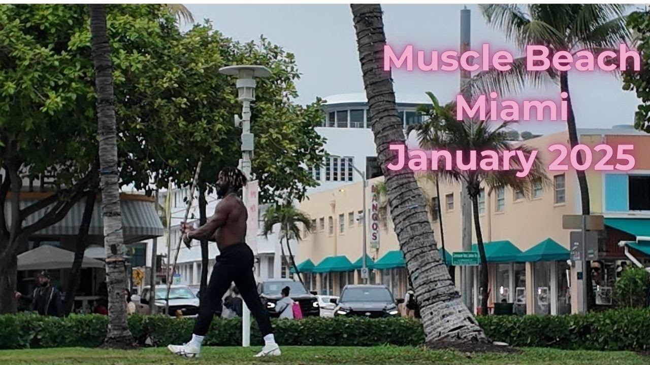 Muscle Beach January Cold Day Miami South Beach 2025 - 4K - YouTube