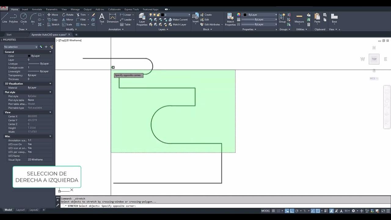 Aprender AutoCAD paso a paso 05 "Uso de stretch, scale, array, offset" - YouTube