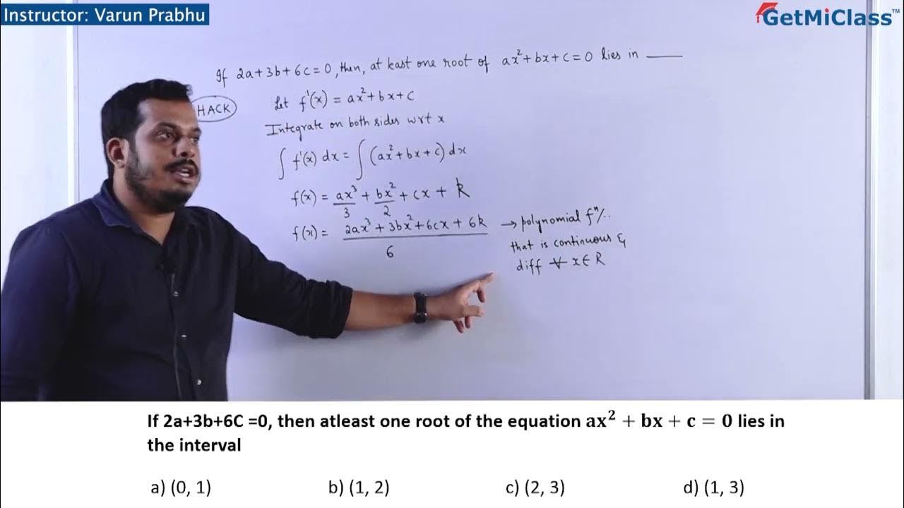 Roots of Quadratic Equation Locations JEE 11th Maths Quadratic Equation - YouTube