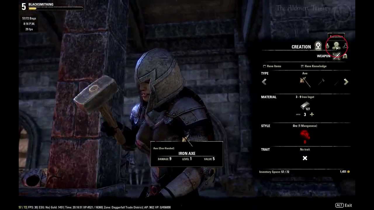 ESO Crafting - Extraction, or "How do i smelt iron?" - YouTube