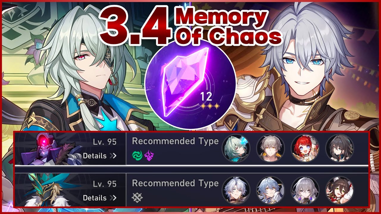 NEW Memory of Chaos 3.4 Stage 12 Full⭐(4 Cycles) | E0S0 Anaxa & E0S1 Phainon | Honkai: Star Rail ...