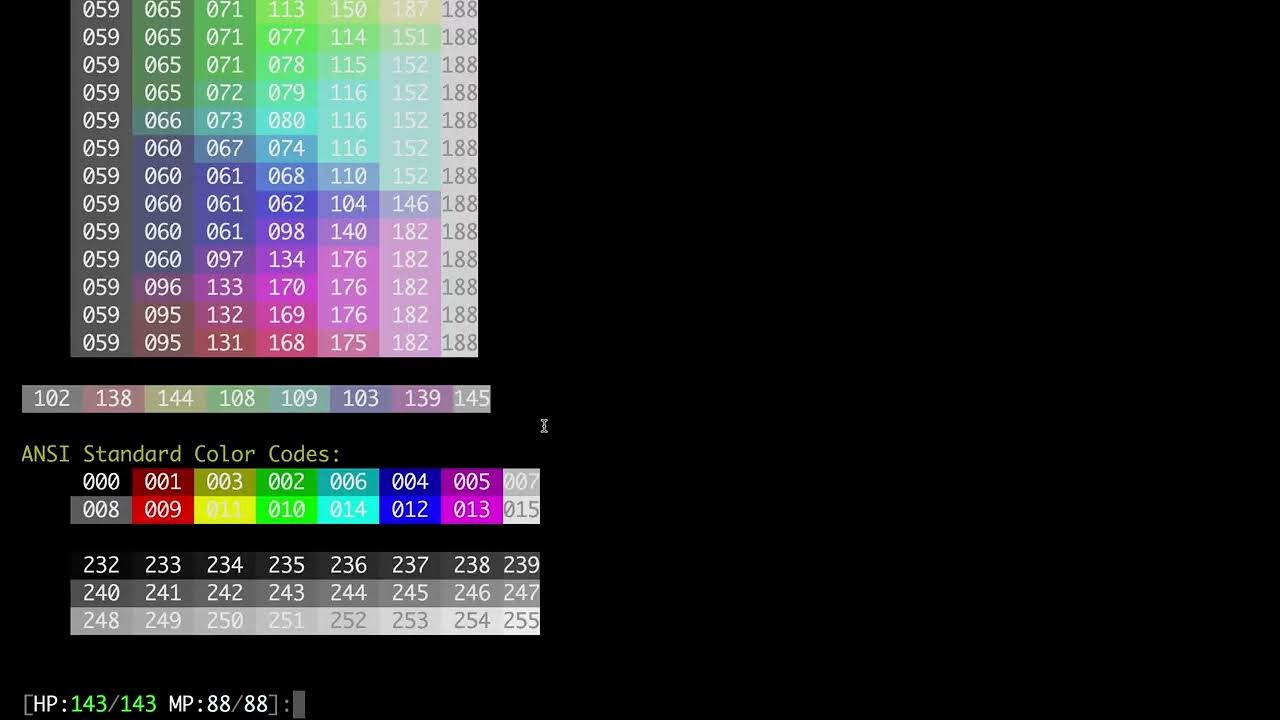 256 xterm colors - feature demo - YouTube
