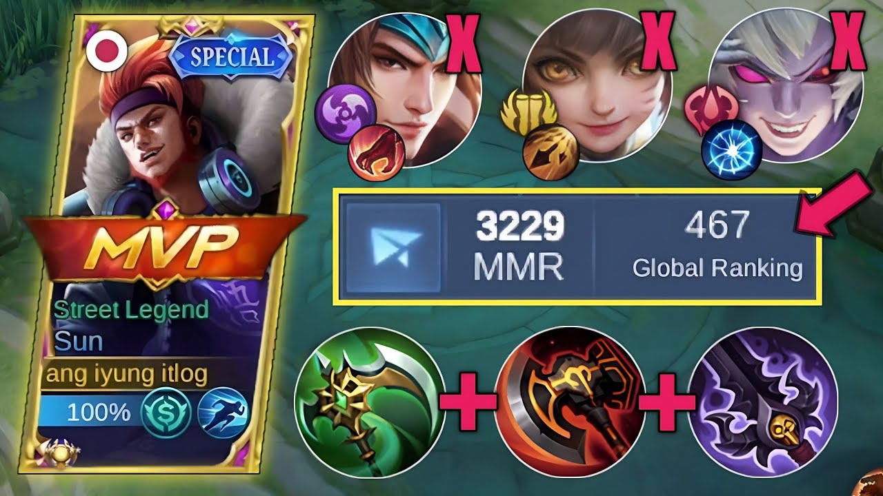 TOP GLOBAL SUN | SUN WITH SUPPORT EMBLEM | SUN BEST BUILD 2022 -MLBB🔥 # ...