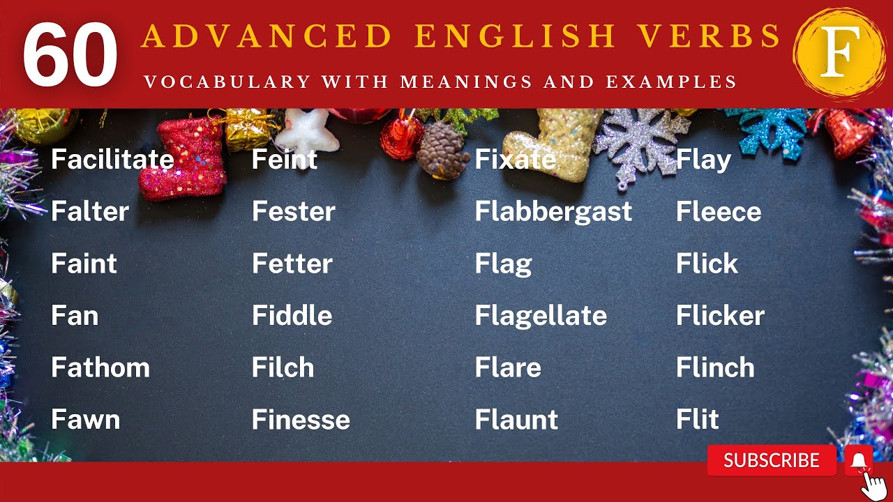 60 ADVANCED ENGLISH VERBS | Starting with the letter "F" | Meanings and ...