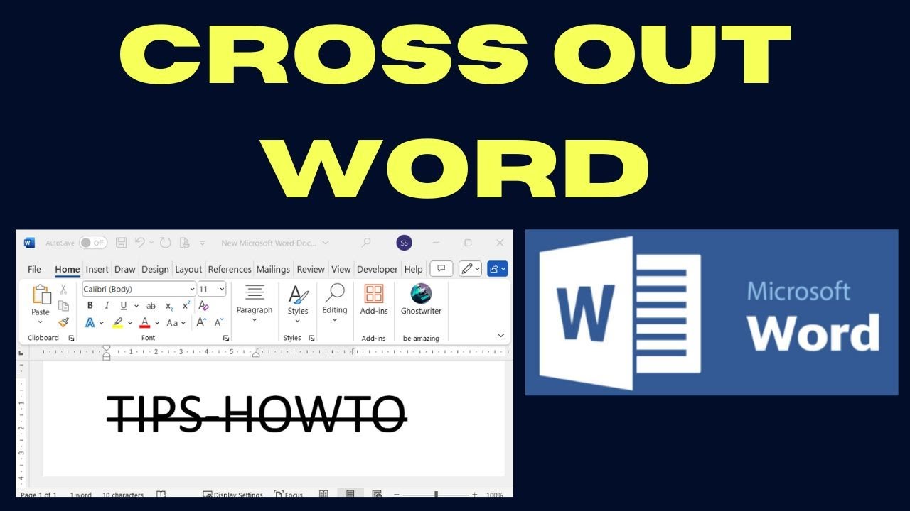 Cross Out Word in Microsoft Word document on Windows 11 / 10 - YouTube