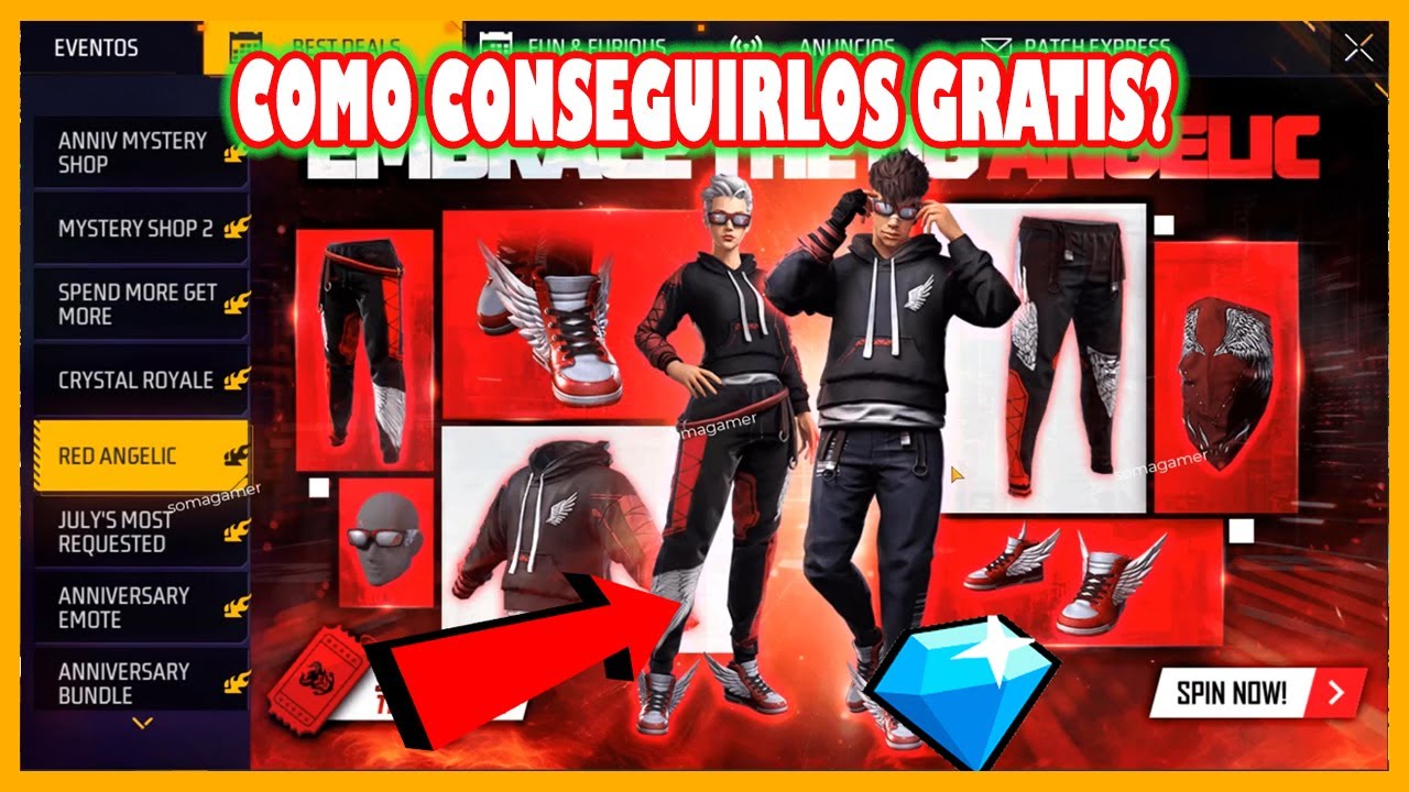 PANTALONES ANGELICALES ROJOS GRATIS Y EVENTOS DE LA SEMANA EN FREE FIRE ...