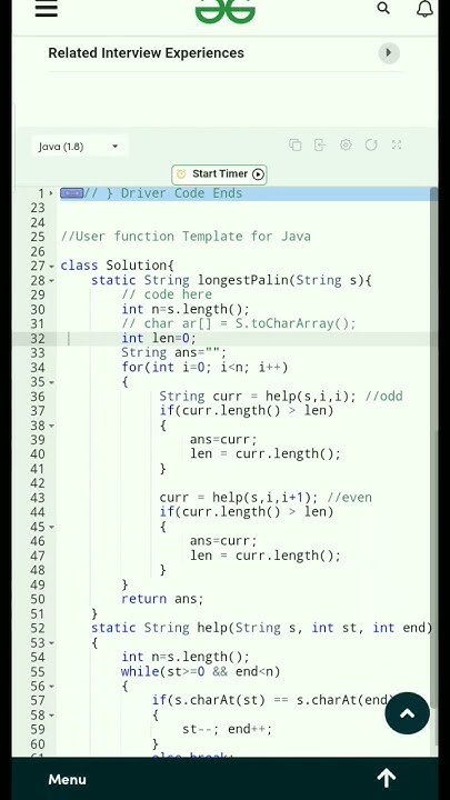 Longest Palindrome in a String || java || c++ || GFG POTD 15 June - YouTube
