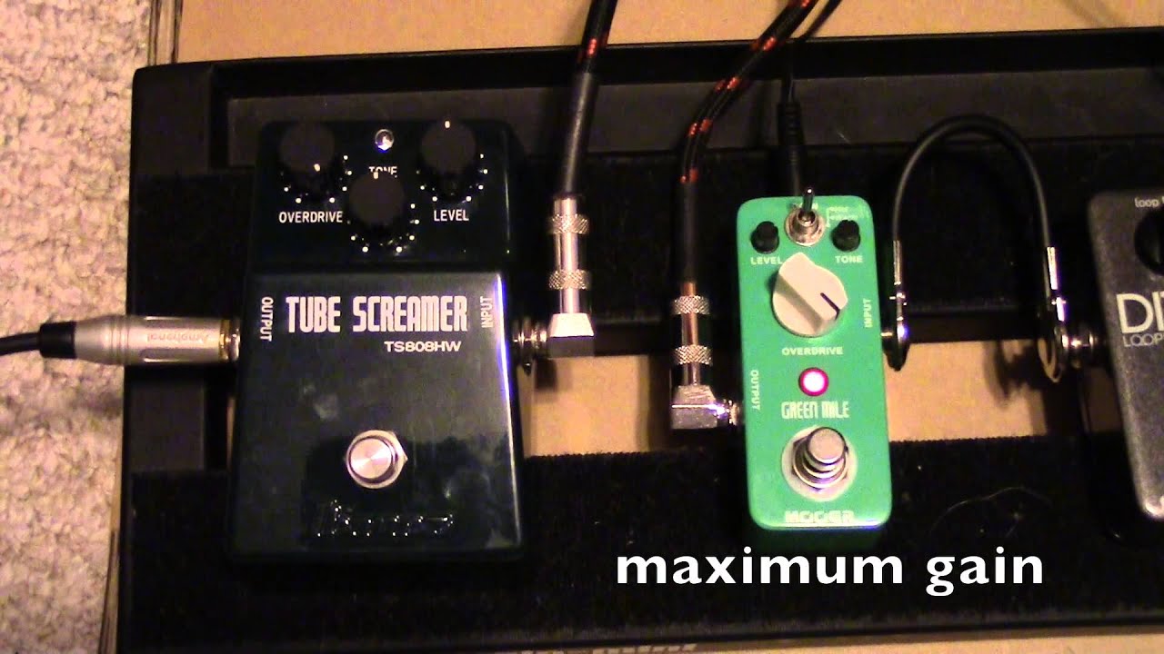 Ibanez TS808HW Tube Screamer vs Mooer Green Mile overdrive pedals - YouTube