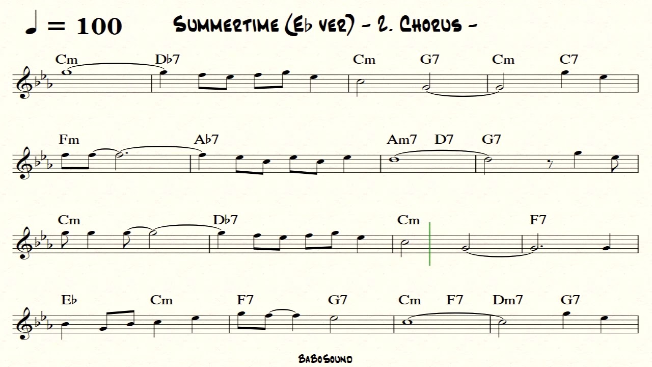 Summertime Backing Track (Eb ver.) - YouTube