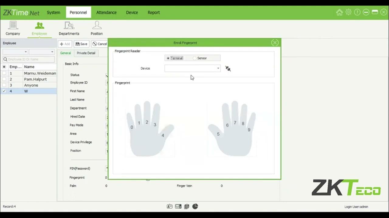 How to Register Personnel on ZK Time.net - YouTube