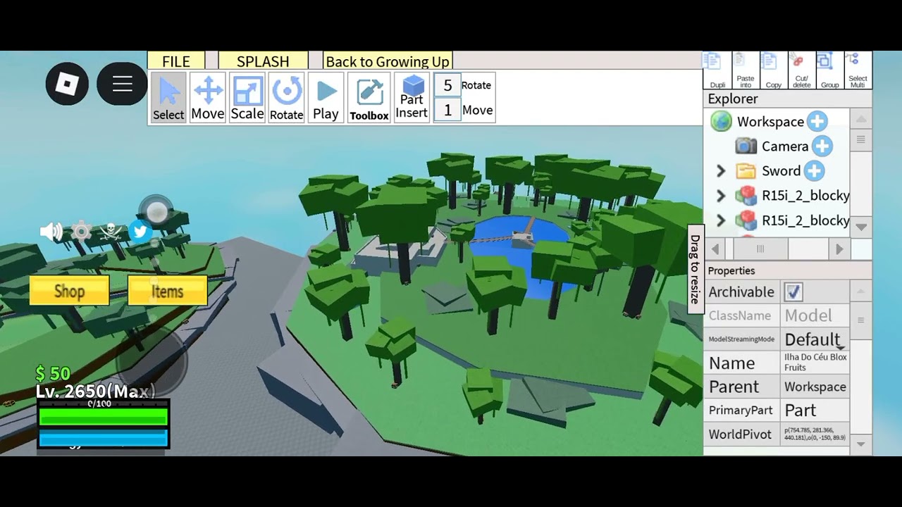 Mapa do sea 1 do blox fruits testing - YouTube
