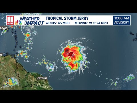 Tropical Storm Jerry forms in the Atlantic - YouTube