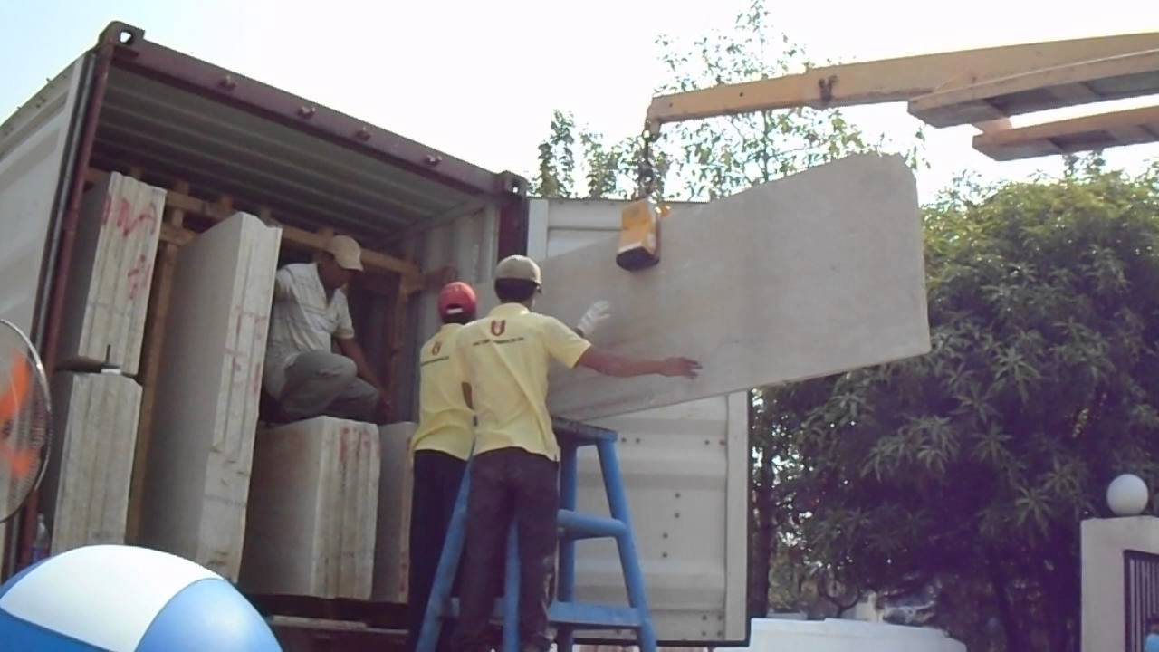 Load out slab from container - YouTube