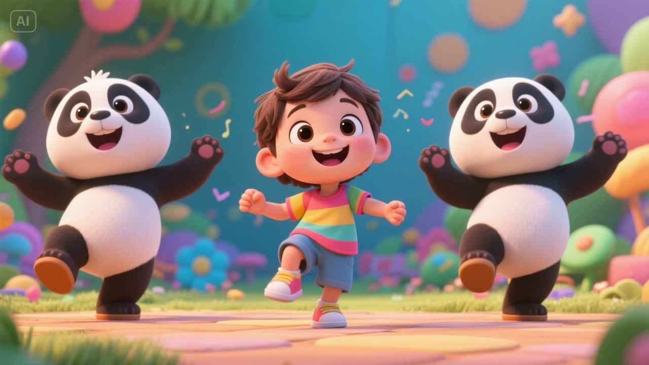 Ten Little Pandas Dancing | Fun Panda Song for Kids | Nursery Rhyme for ...