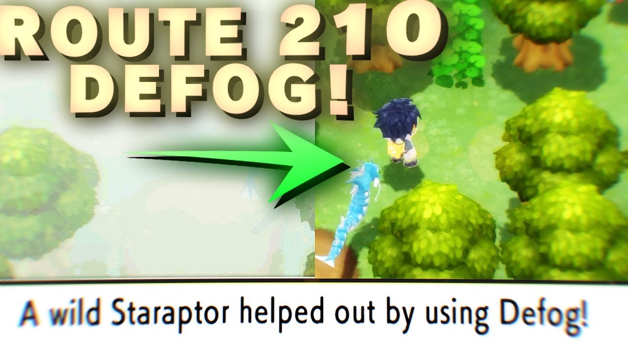 ROUTE 210 How To Get Defog To Clear Fog Pokemon Brilliant Diamond