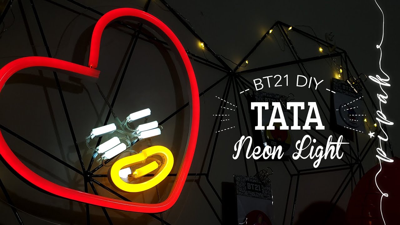 BT21 DIY | TATA neon light - YouTube