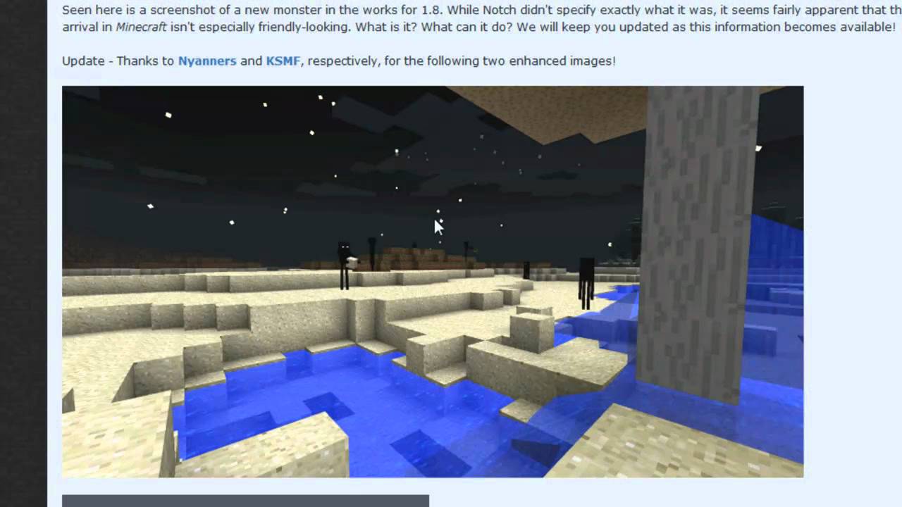 Minecraft: 1.8 Update Info - New Mob? They're Freaky... - YouTube