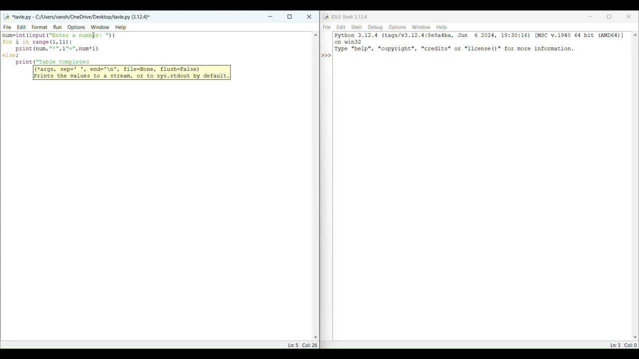 How To Print A Table Using Loops In Python YouTube How To Print A Table Using Loops In Python YouTube