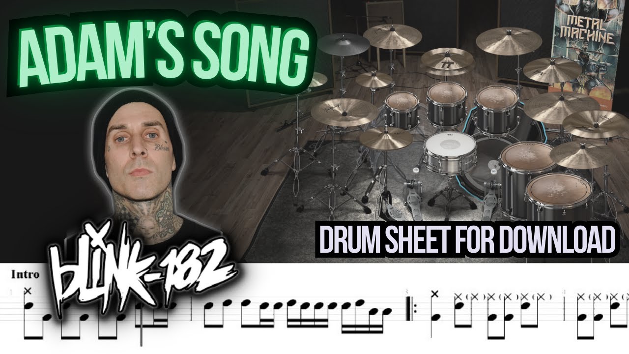 Blink 182 - Adam's Song (DRUM TRACK / SHEET / MIDI) - YouTube