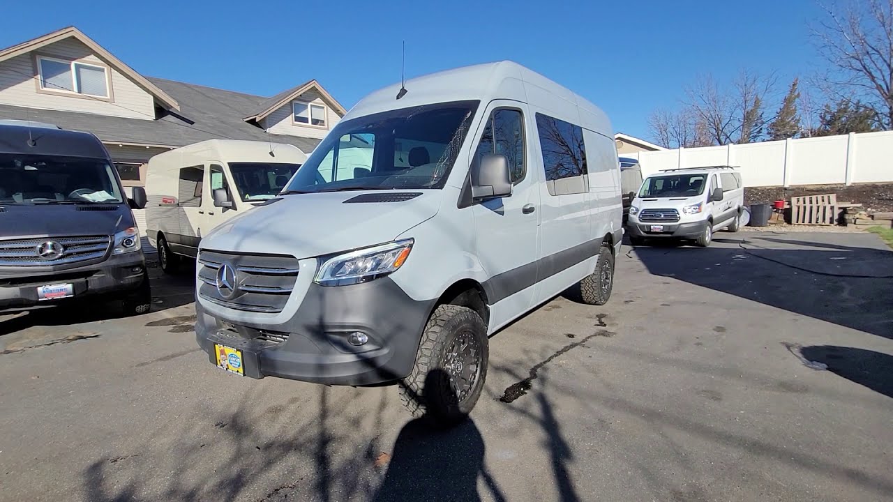 2020 Mercedes-Benz Sprinter 4x4 Highroof 144 Crew in Silver Grey - YouTube