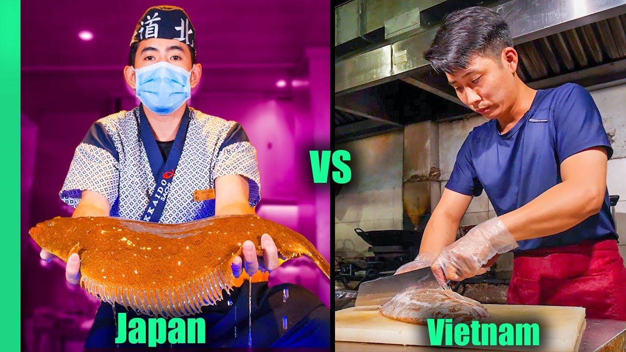 Bizarre FLATFISH Challenge!!! | JAPANESE CHEF Vs VIETNAMESE CHEF - YouTube