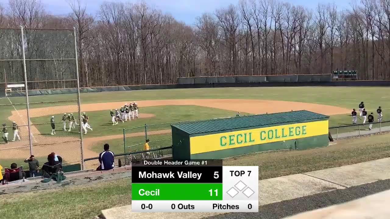 Cecil College vs MoHawk Valley | NJCAA Baseball | 3/19/25 - YouTube