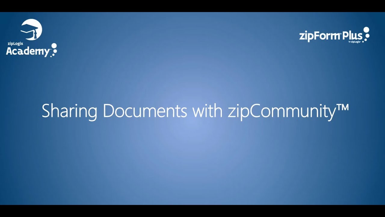 Enter zipCommunity™… - YouTube