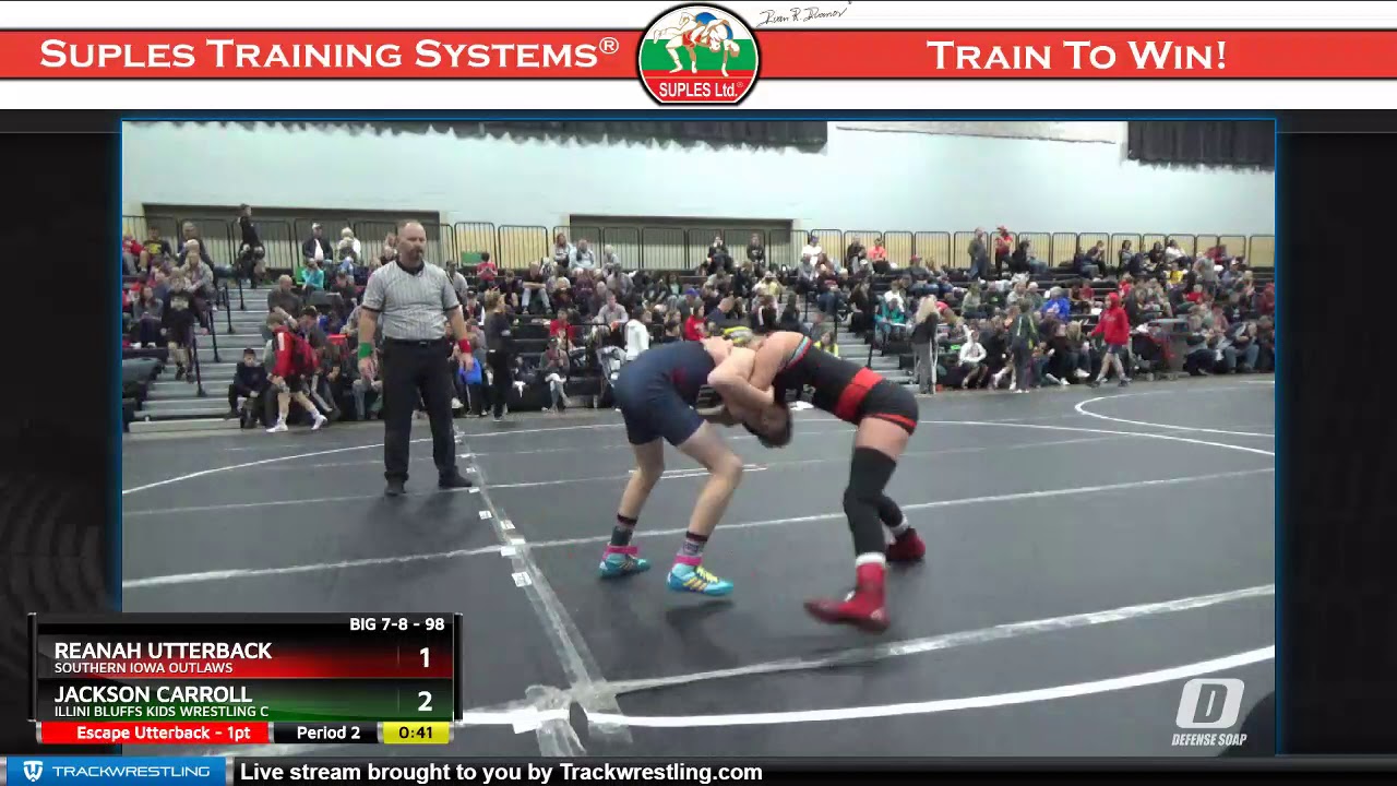 G 7-8 98 Jackson Carroll Illini Bluffs Kids Wrestling C Vs Reanah ...