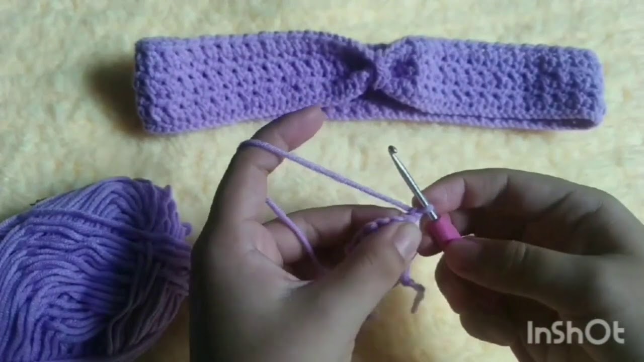 Hairband Crochet Tutorial [Myanmar Subtitle] - YouTube