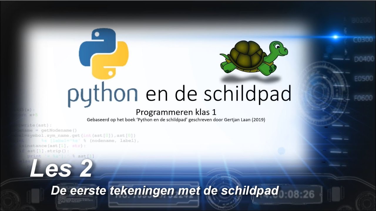 ICT-meester - Programmeren met Python: les 2 (De eerste tekeningen met de schildpad) - YouTube