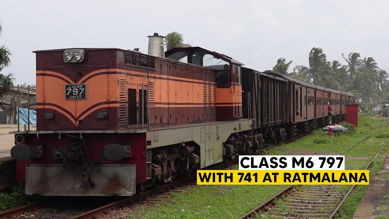 Class M6 797 working the Kalutara mixed train arriving at Ratmalana ...
