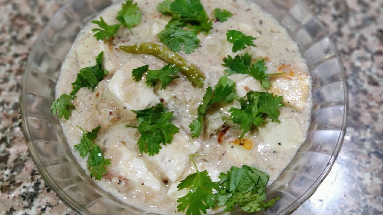 Paneer in white gravy | paneer recipe | Very delicious in taste | - YouTube