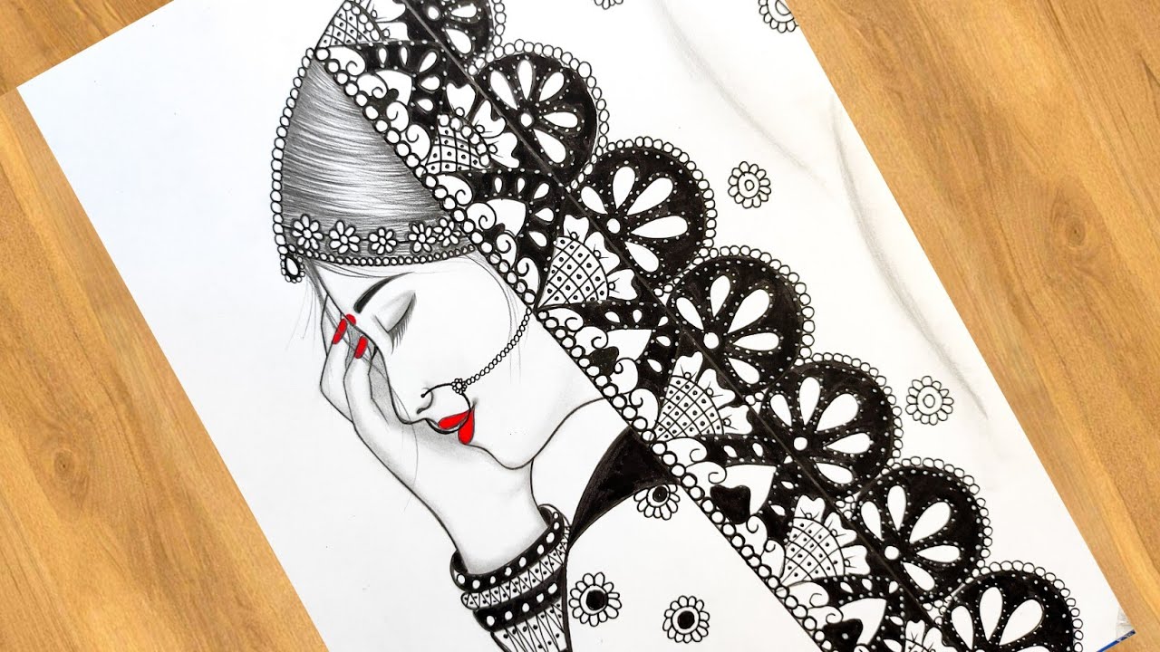 How To Draw Bride Face | Step By Step Tutorial | Girl Drawing Easy ...