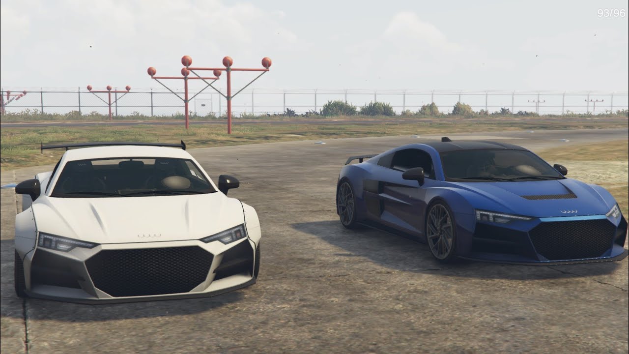 GTAONLINE:OBEY 10F WIDEBODY VS OBEY 10F ULTIMATE DRAG RACE - YouTube