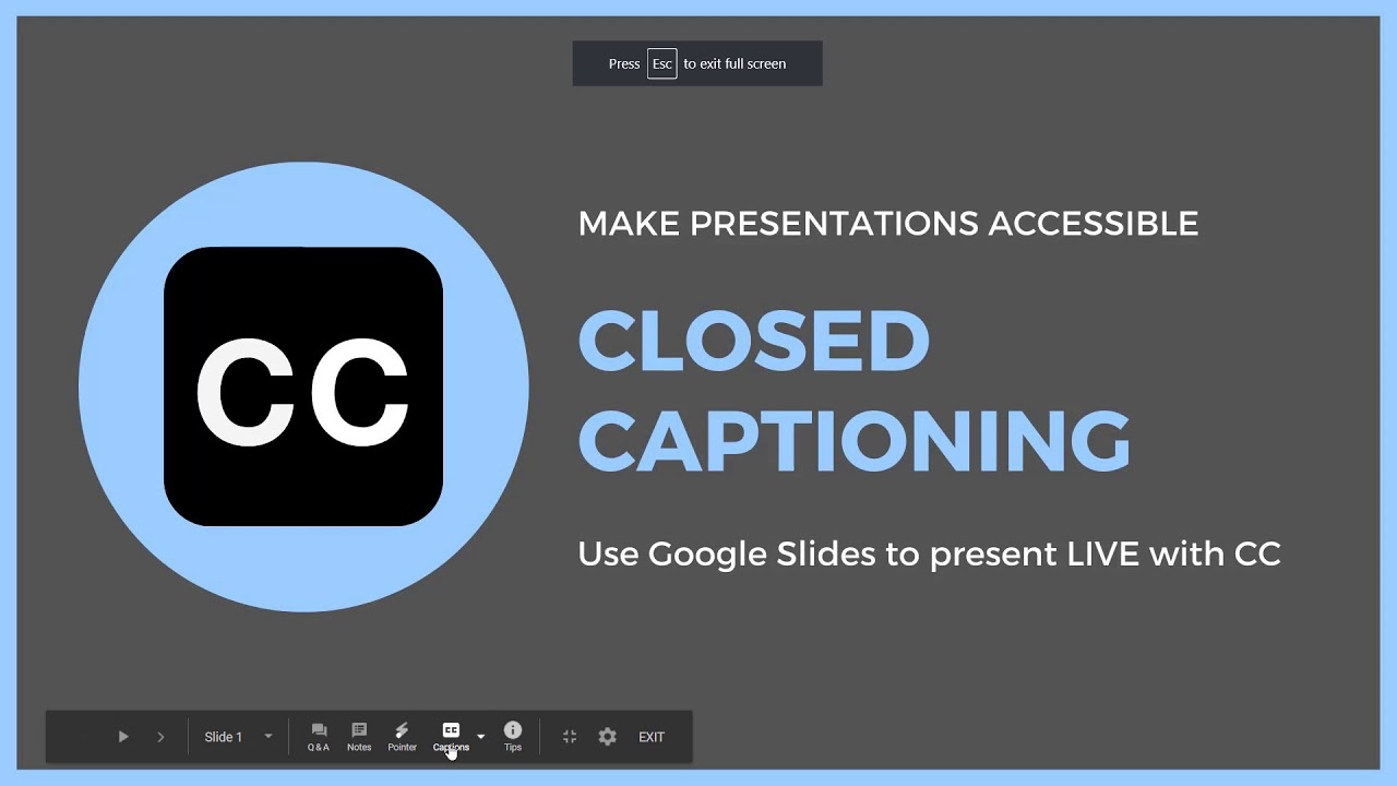 Closed Captioning in Real Time with Google Slides - YouTube