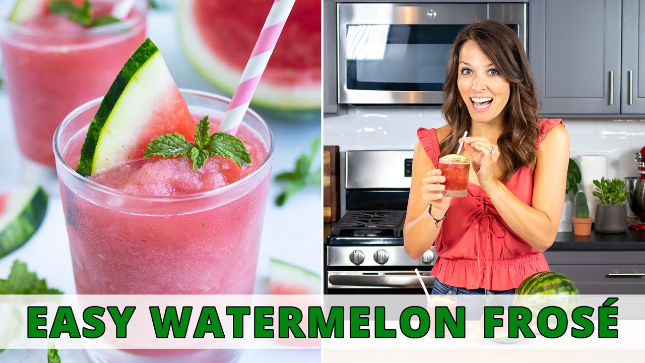 Watermelon Mint Frosé - The BEST Frozen Rosé Recipe! - YouTube