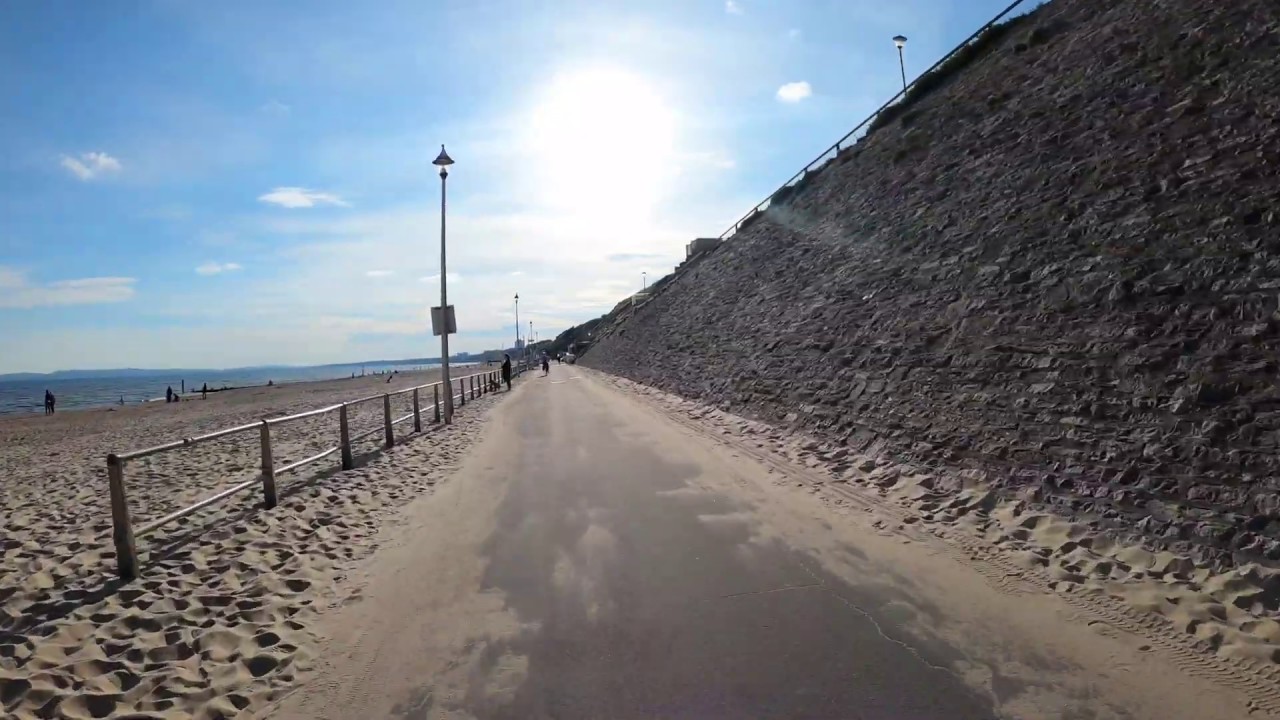Southbourne Beach Cycle to Bournemouth Pier. Dorset Coast & Promenade ...