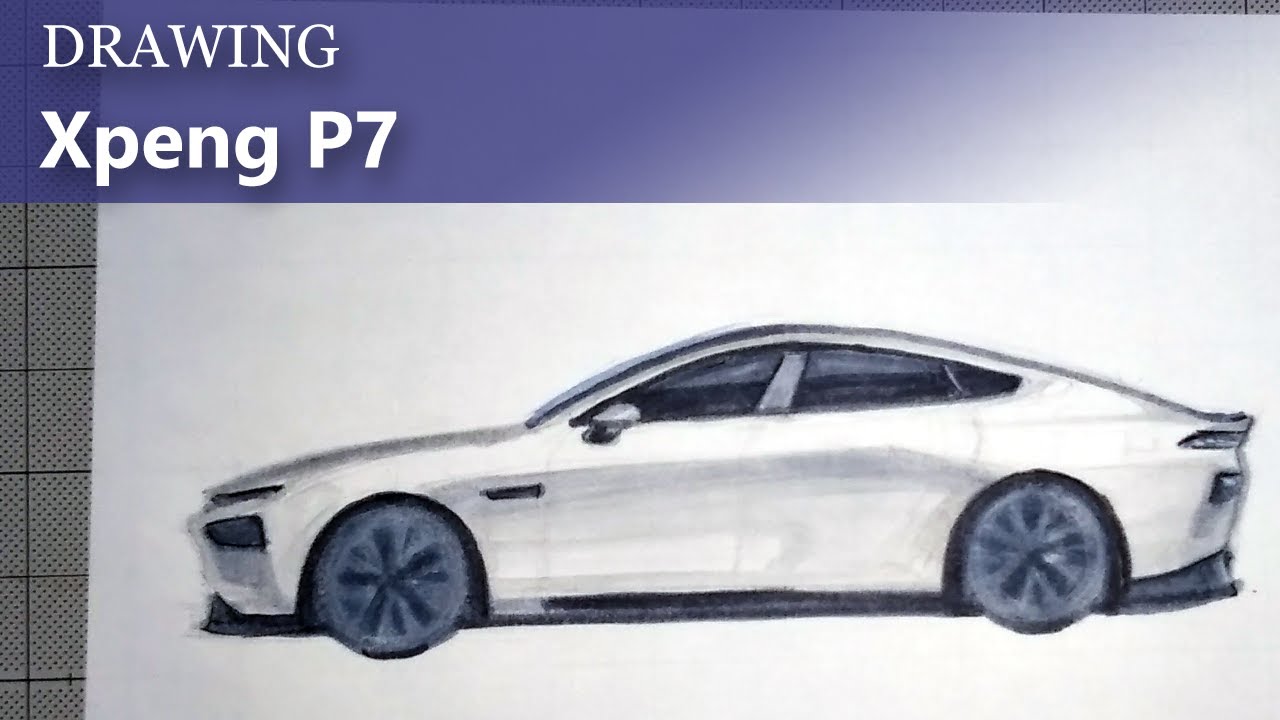 Xpeng P7 | Drawing: Side View - YouTube