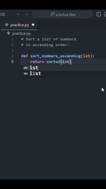 Sort a list of numbers | #python #pythonprogramming#coding#learnpython #pythonforbeginners - YouTube
