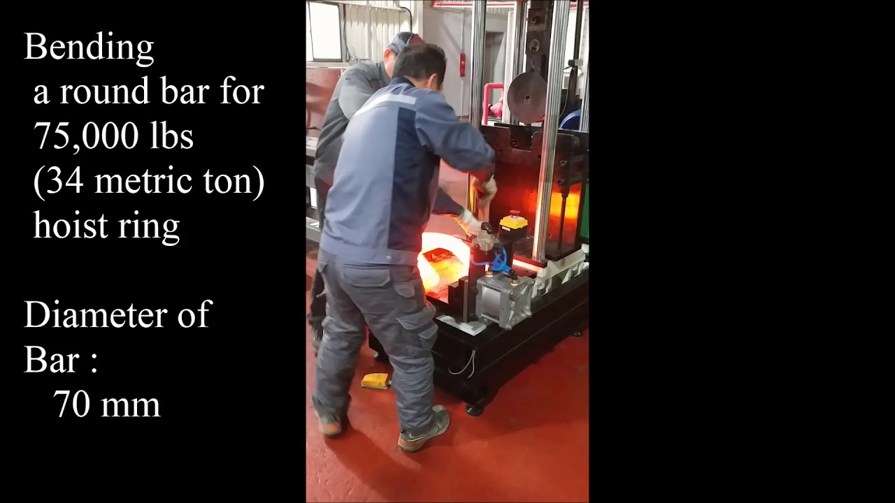 HYUNDAE PRECISION. Hot bending a round steel bar. U bolt. U bar. Hoist ...