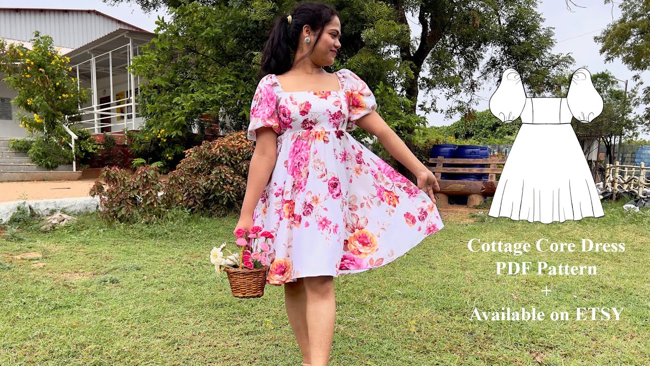 DIY Cottage Core Dress Sewing PDF Pattern | Sewing Tutorial | Pattern ...