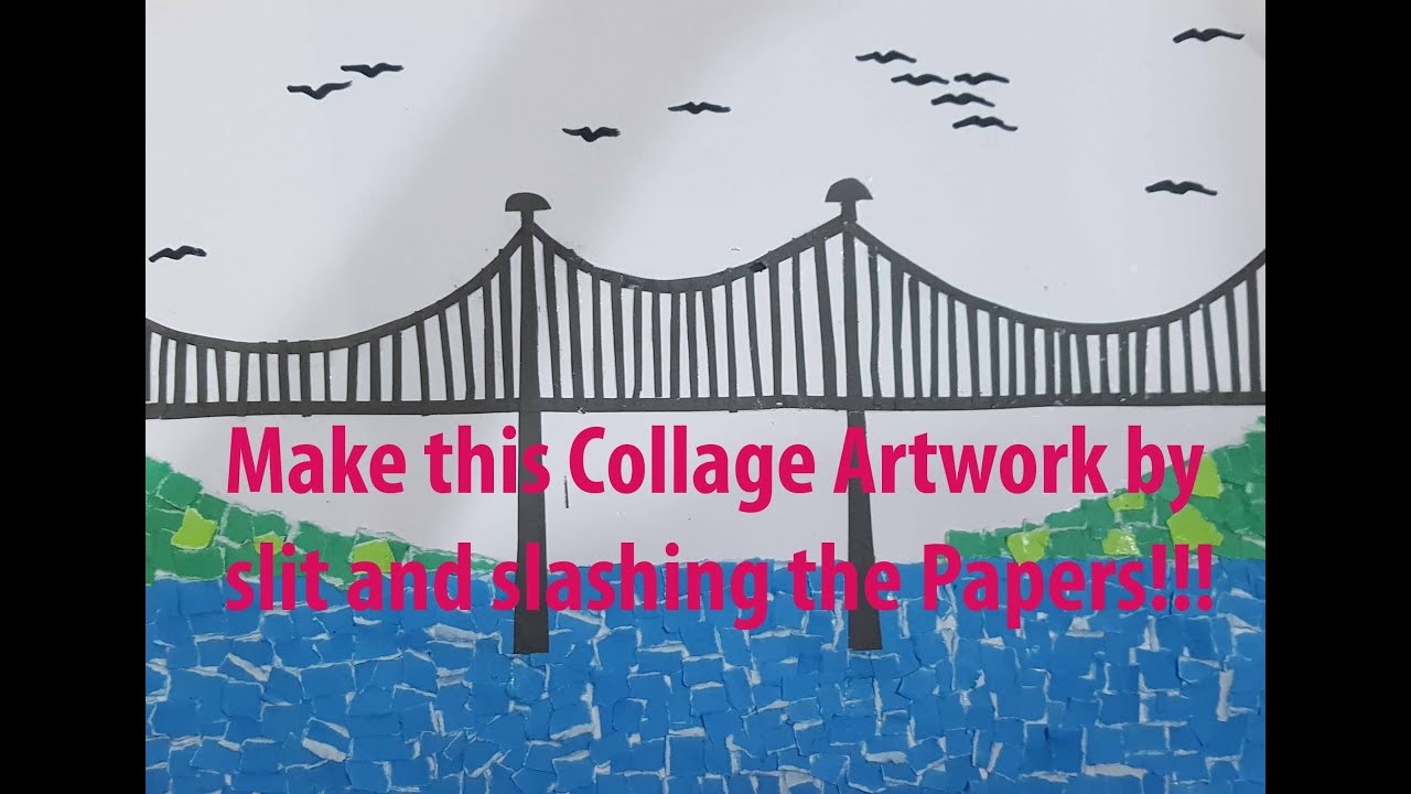 Landscape Bridge Collage Artwork l How to Collage art tutorial l Easy ...